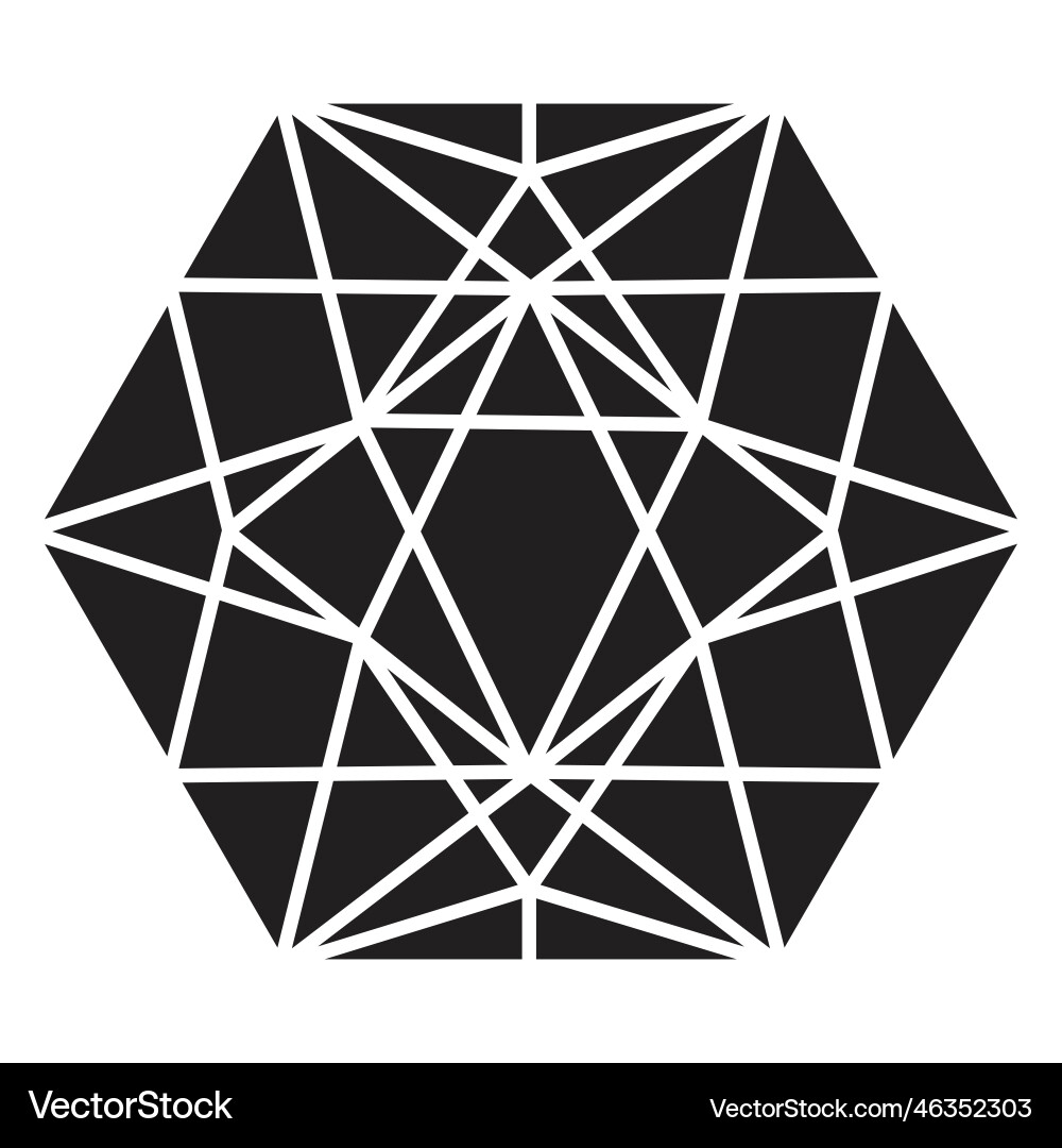 Awesome hexagon crystal Royalty Free Vector Image