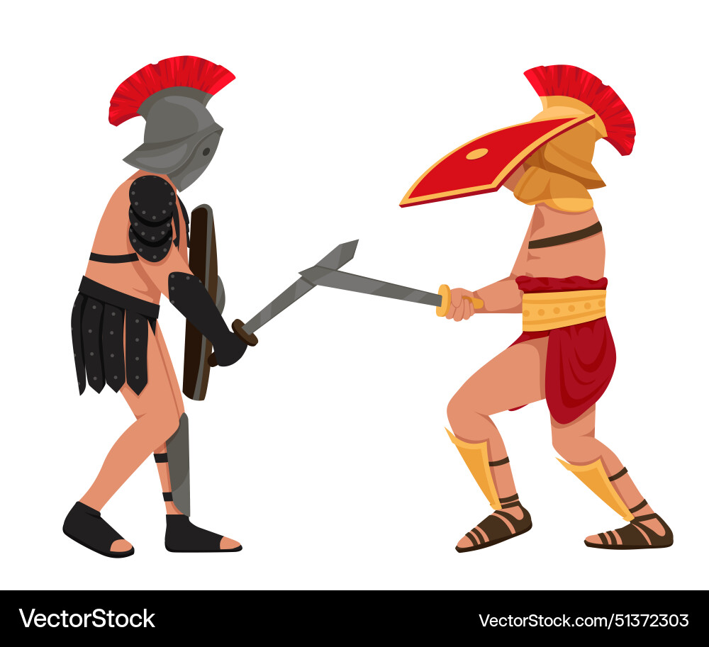 Cartoon gladiator warriors Royalty Free Vector Image