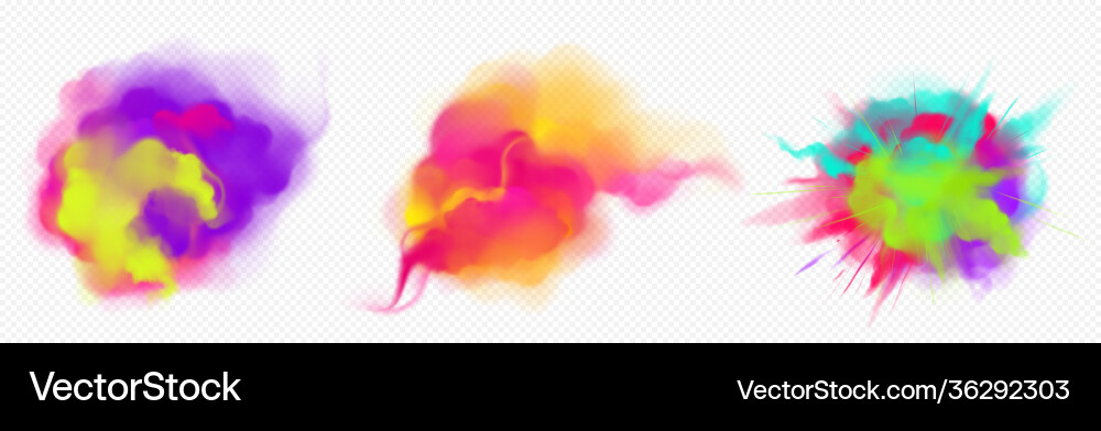 Color smoke flow and paint powder explosion Vector Image