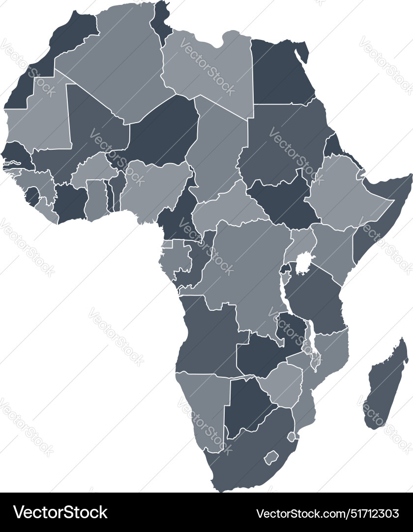 Detailed africa map with separated countries Vector Image