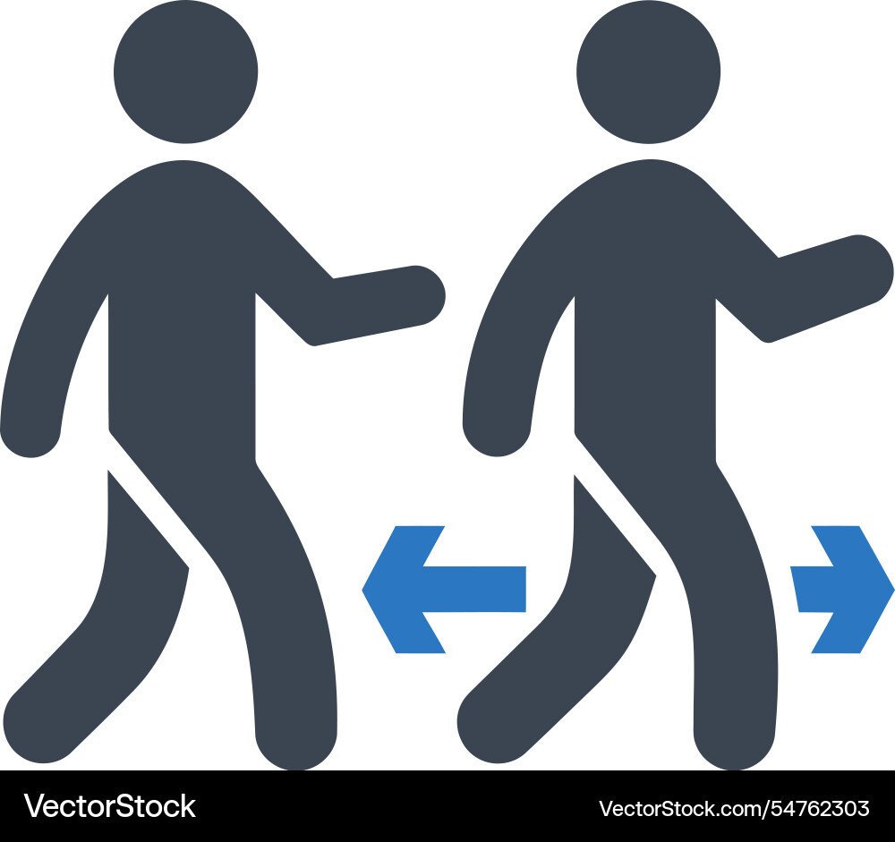 Directional movement people icon Royalty Free Vector Image