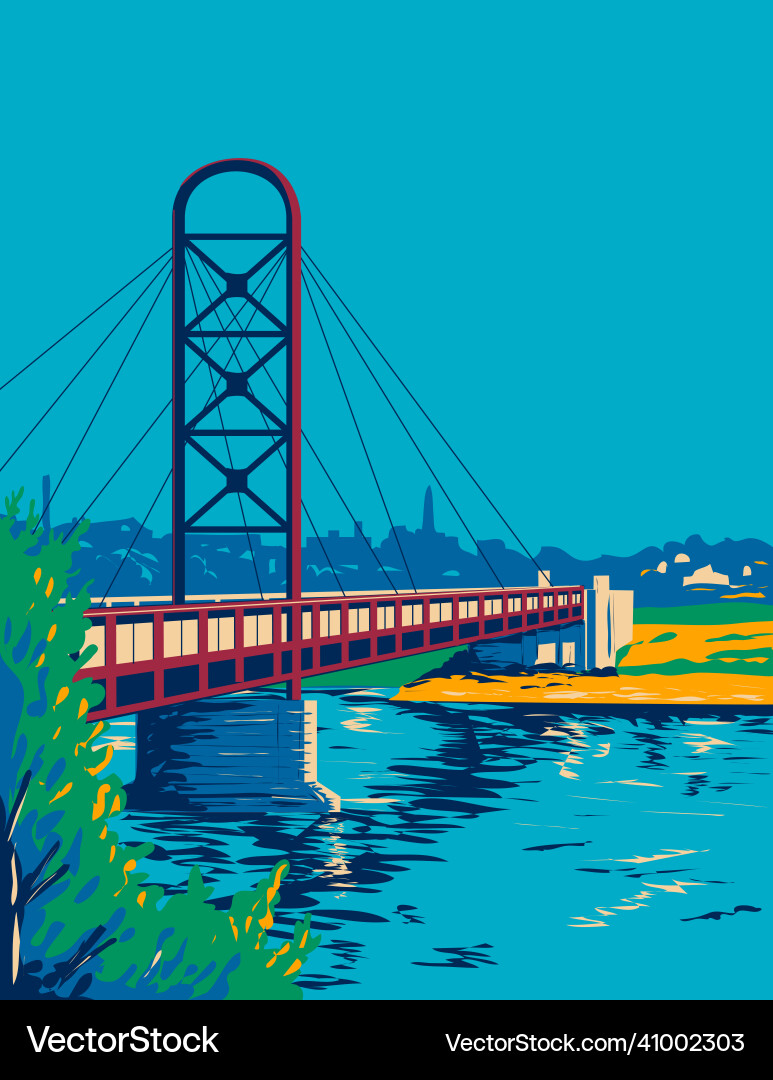 Indiana Riverwalk Bridge Royalty Free Vector Image