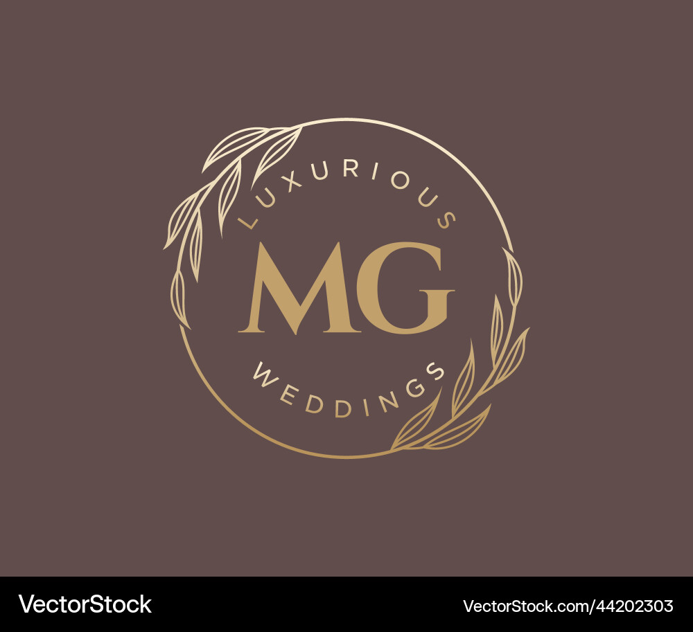 Mg initials letter wedding monogram logos Vector Image