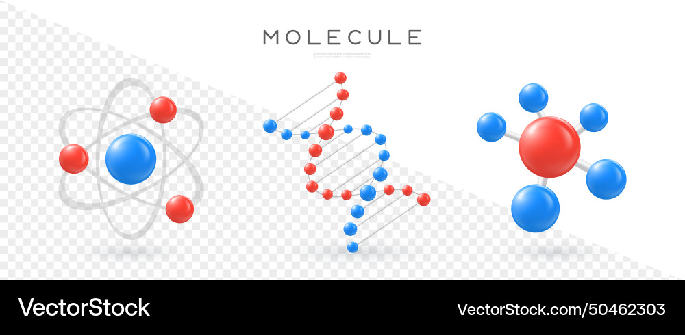 Molecule icons science and chemistry symbols Vector Image