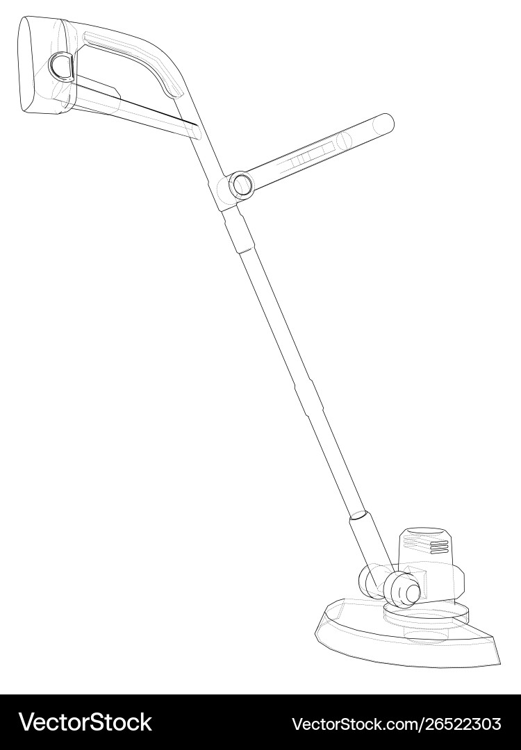 Outline trimmer grass cutter Royalty Free Vector Image