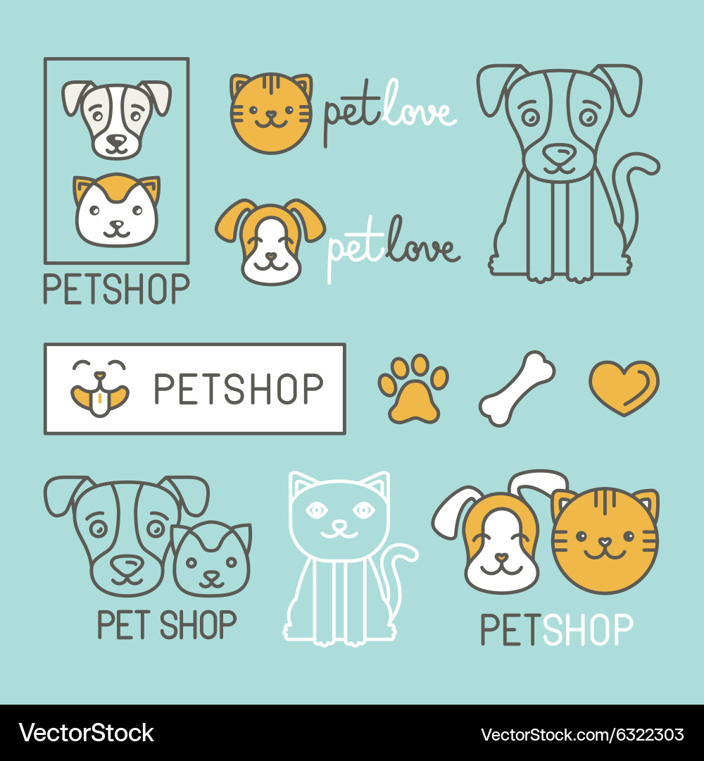 Pet logo design elements Royalty Free Vector Image