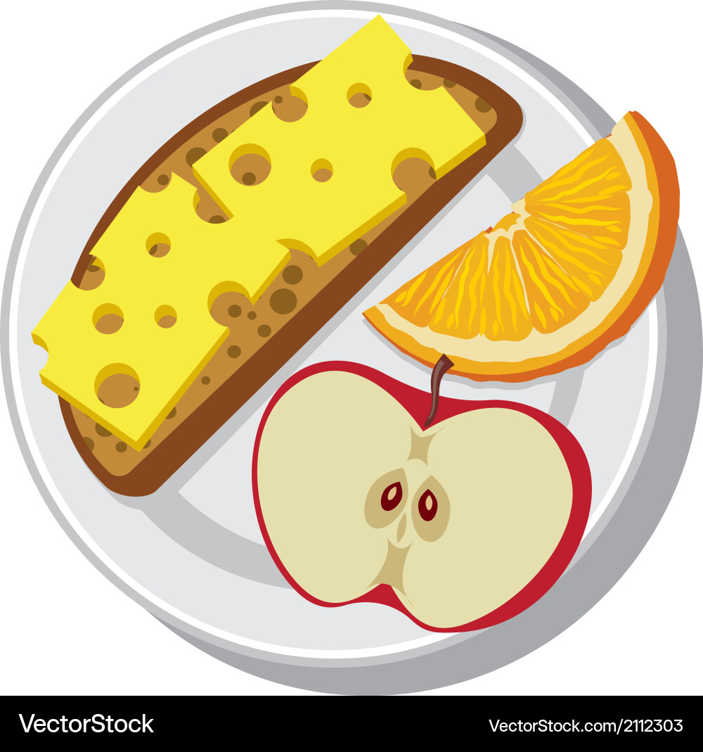 Plate with breakfast Royalty Free Vector Image
