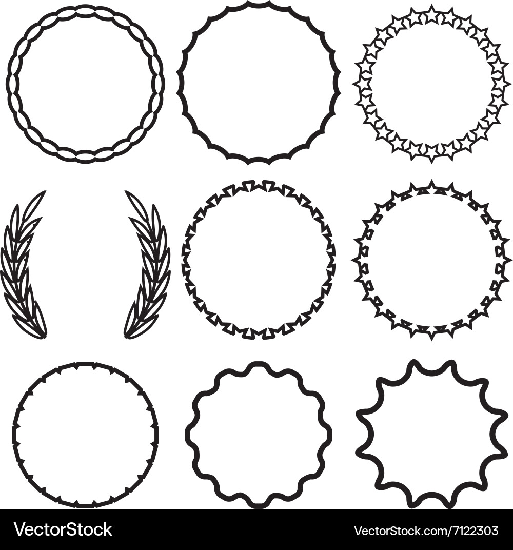 Round Frame Set - Decorative Circle Royalty Free Vector