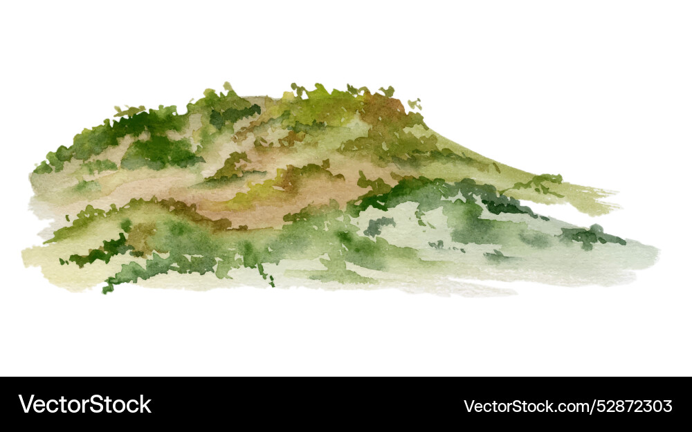 Scenery landscape hill mountain with dense forest Vector Image