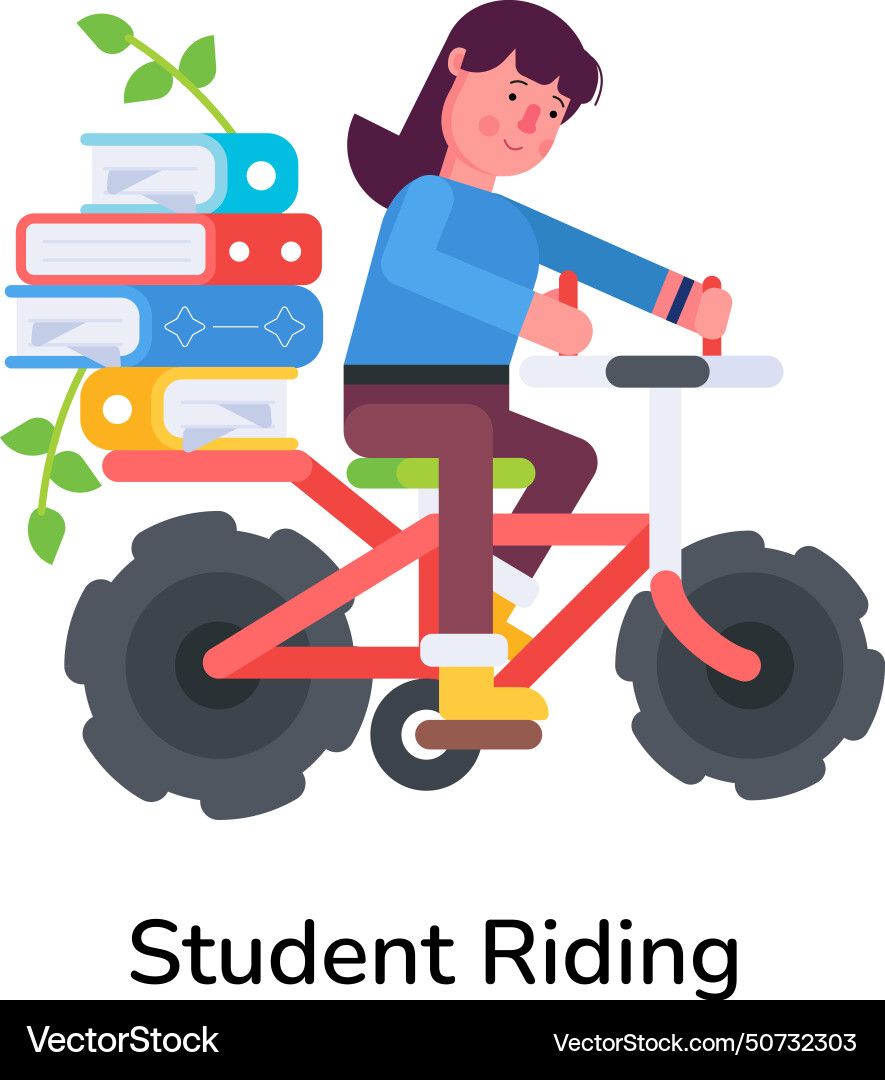 Student riding Royalty Free Vector Image - VectorStock