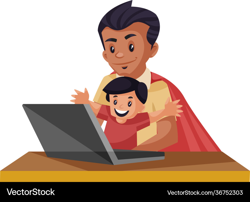 Super dad cartoon Royalty Free Vector Image - VectorStock