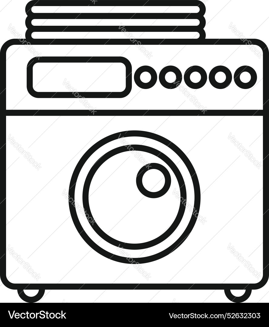 Washing machine with dirty clothes on top Vector Image
