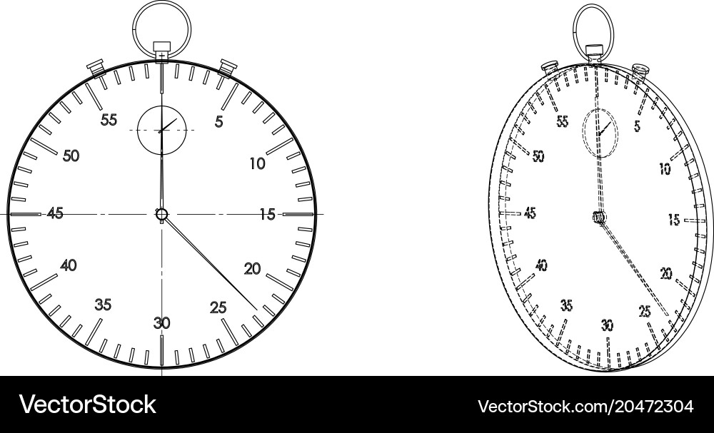 3d model of a stopwatch Royalty Free Vector Image