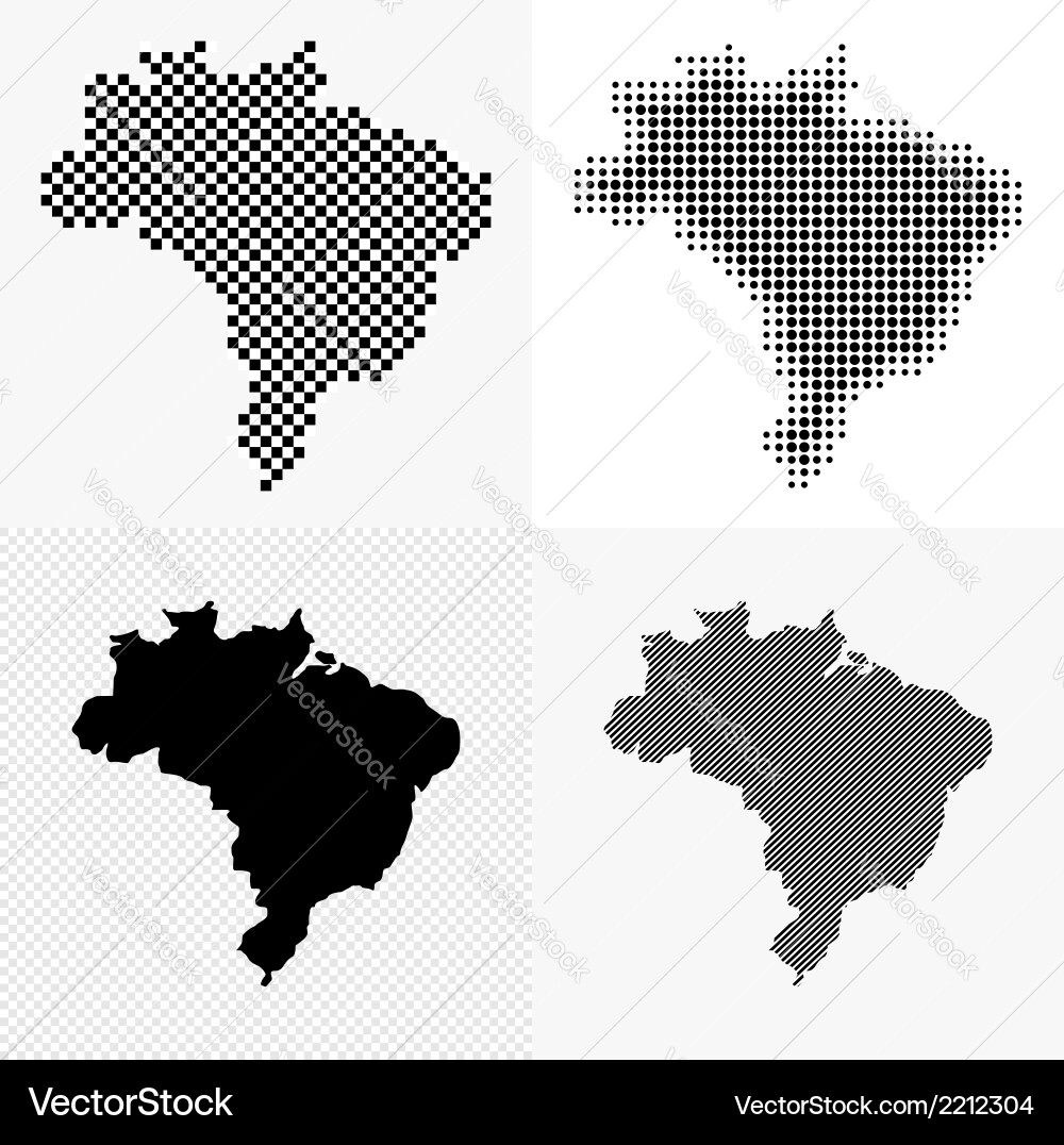 Brazil map set Royalty Free Vector Image - VectorStock