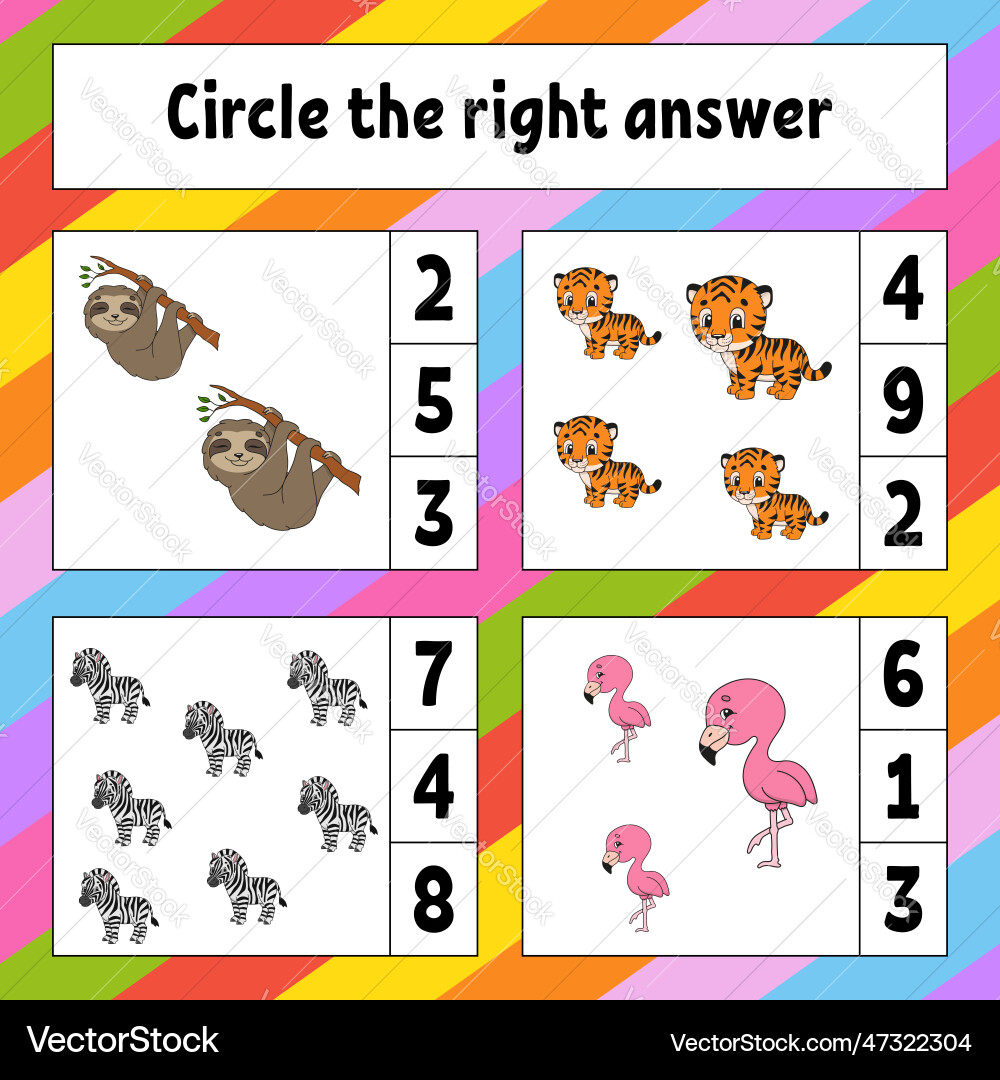 Circle the right answer education developing Vector Image