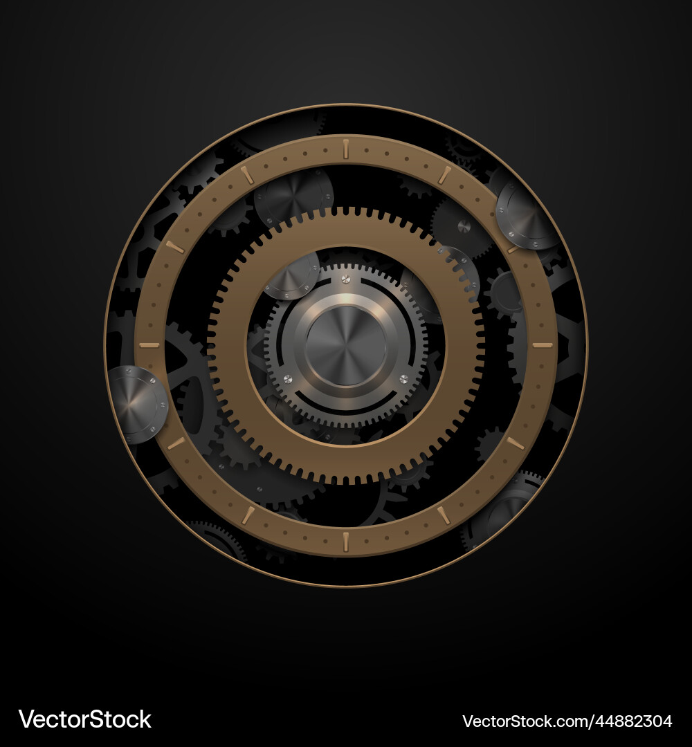 Clock mechanical gears elements background Vector Image