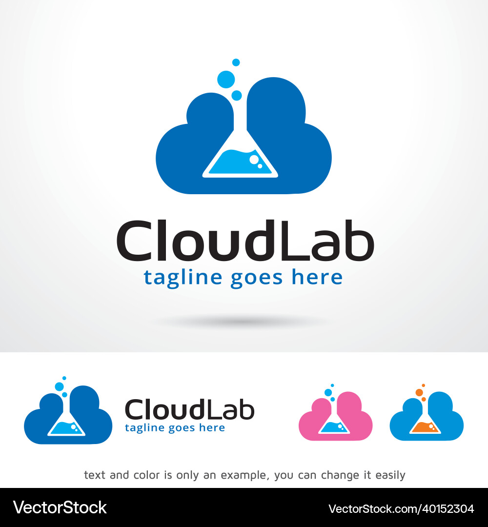 Cloud lab logo template Royalty Free Vector Image