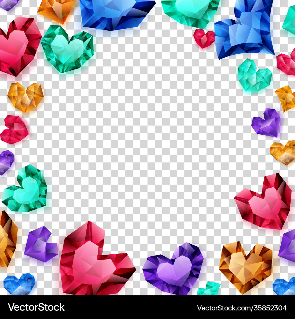 Crystal hearts Royalty Free Vector Image - VectorStock