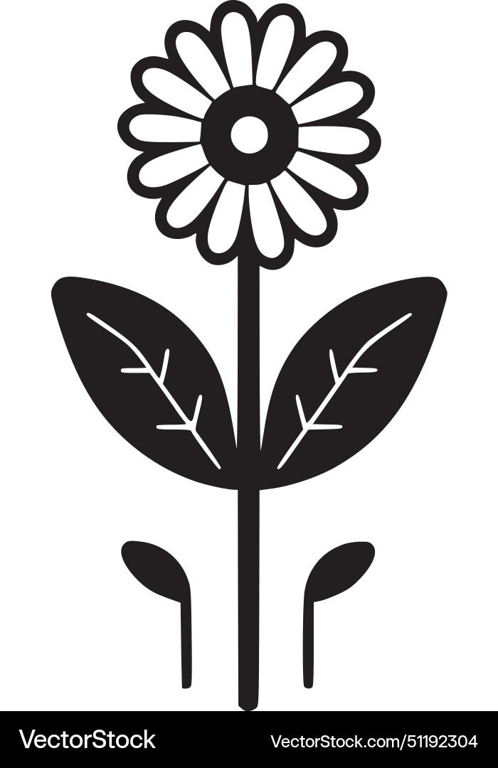 Daisy - black and white Royalty Free Vector Image