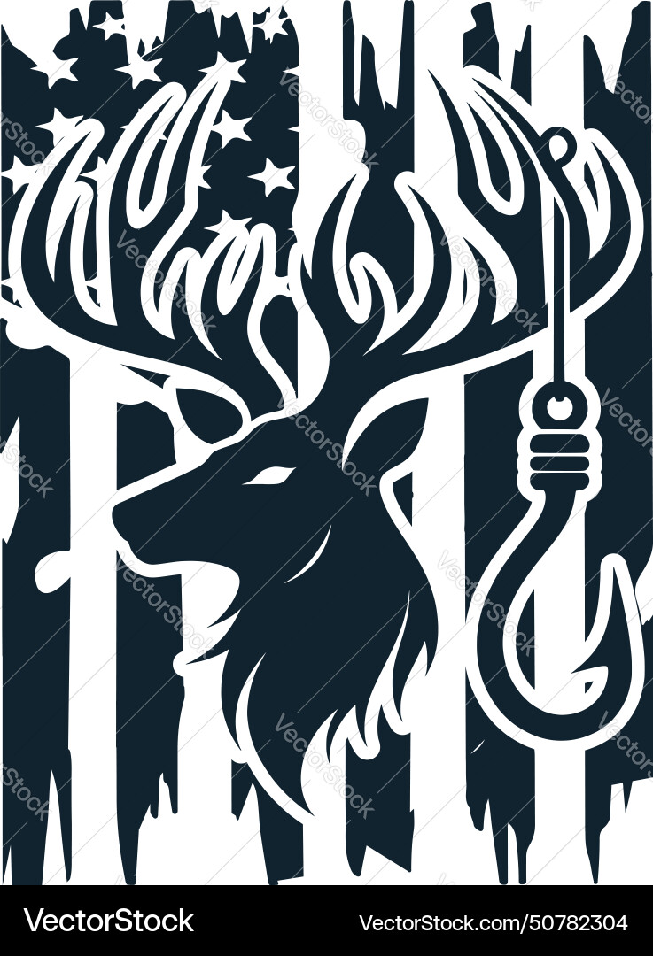 Deer flag svg hunt hunting sv Royalty Free Vector Image