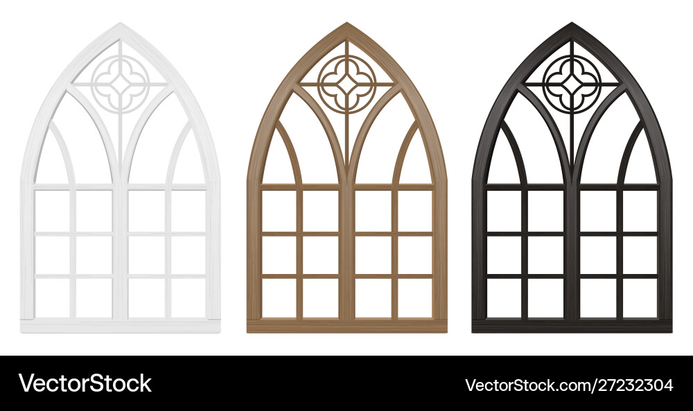 Gothic Window Collection Royalty Free Vector Image