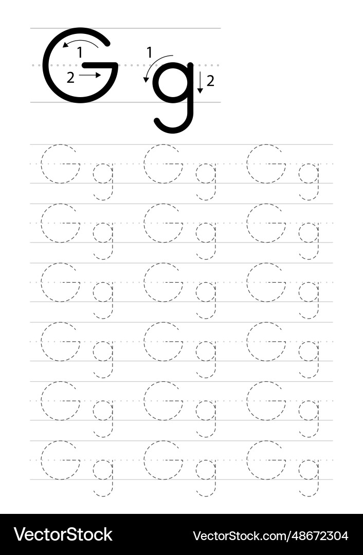 Letter G Tracing Worksheet - Preschool & Kindergar