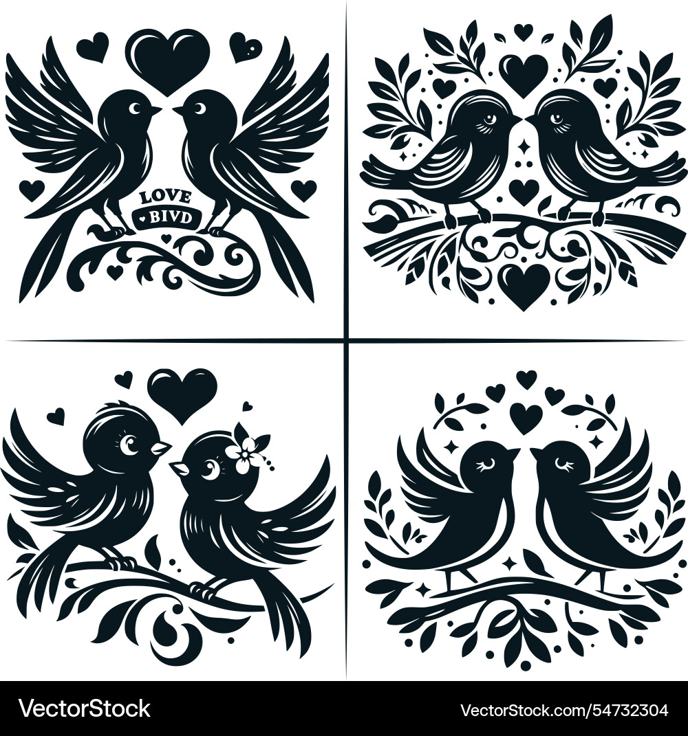 Love birds filesvalentines day bird couple Vector Image