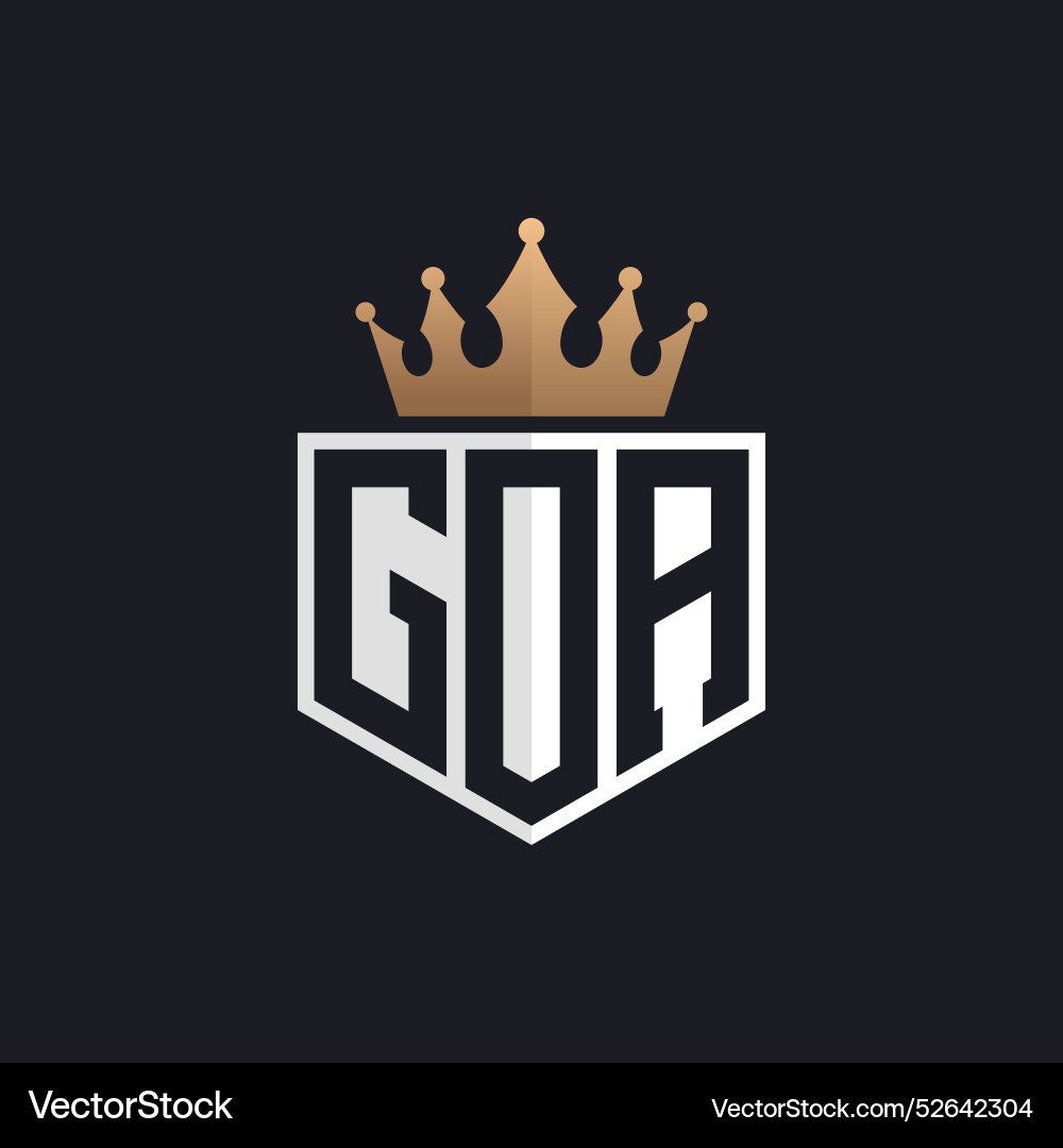 Luxury goa logo with crown elegant initials Vector Image
