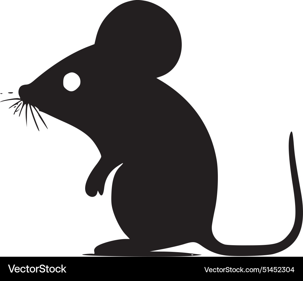 Mouse - minimalist and flat logo Royalty Free Vector Image