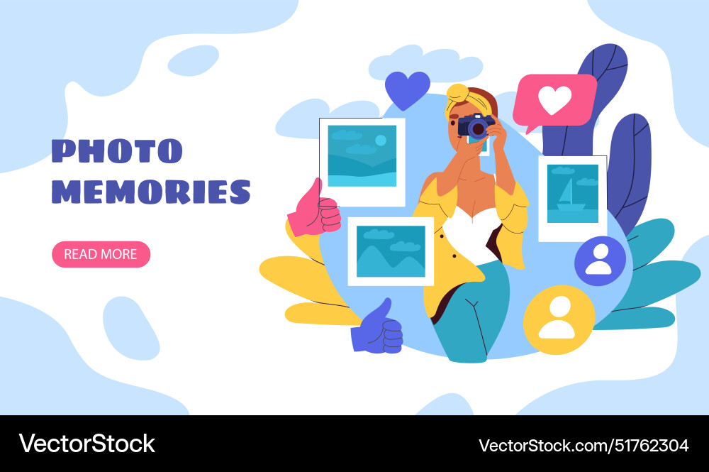 Photo memories banner Royalty Free Vector Image