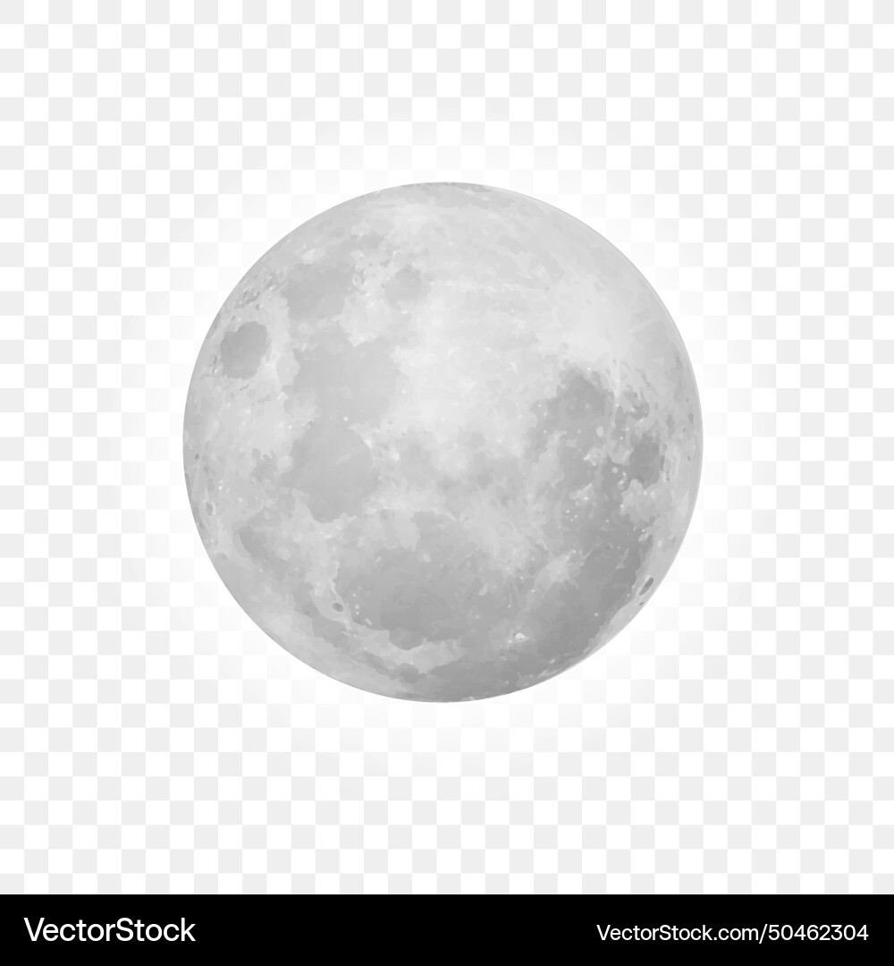 Realistic full moon astrology or astronomy planet Vector Image
