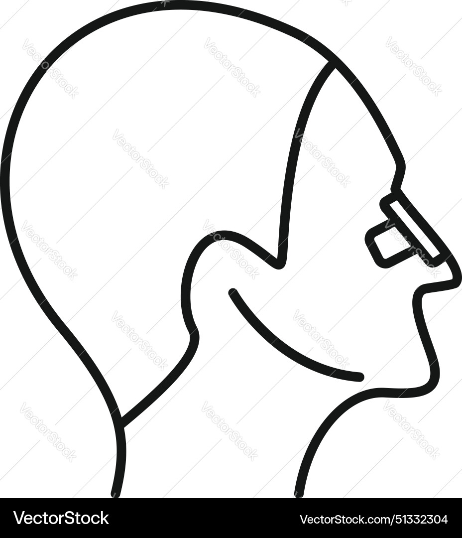 Simplistic human head profile line drawing Vector Image
