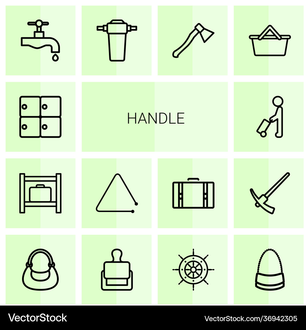 14 handle icons Royalty Free Vector Image - VectorStock
