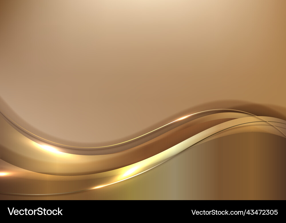 Abstract template 3d elegant golden wave shape Vector Image
