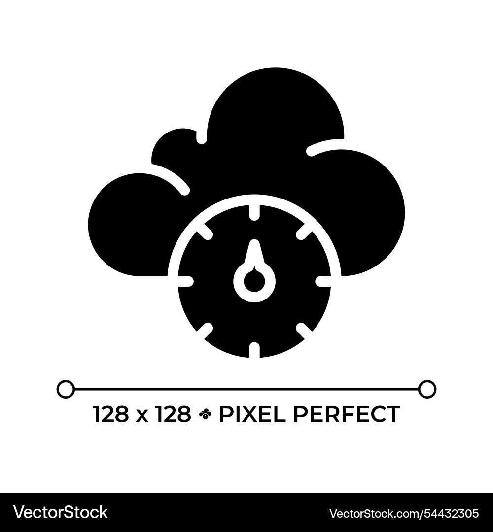 Atmospheric pressure black glyph icon Royalty Free Vector