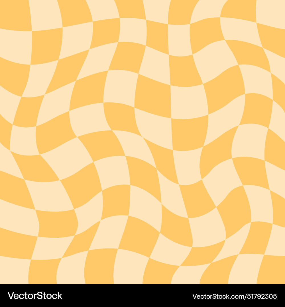 Distorted checkered groovy hippie background Vector Image