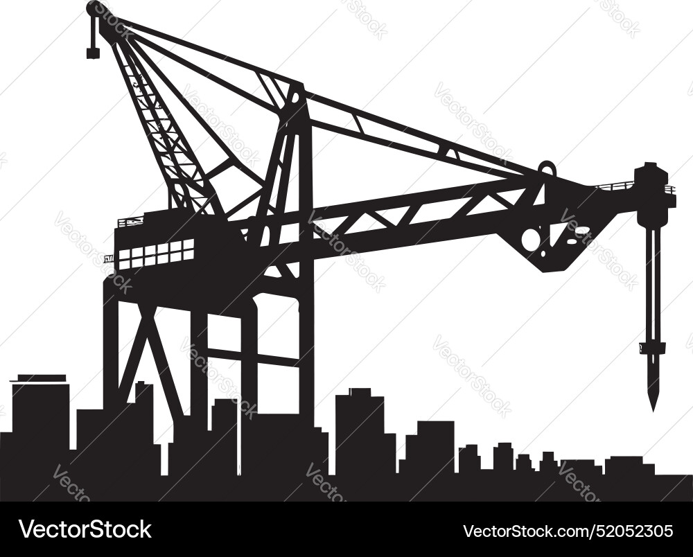 Dockyard freight handler symbol crane emblem Vector Image