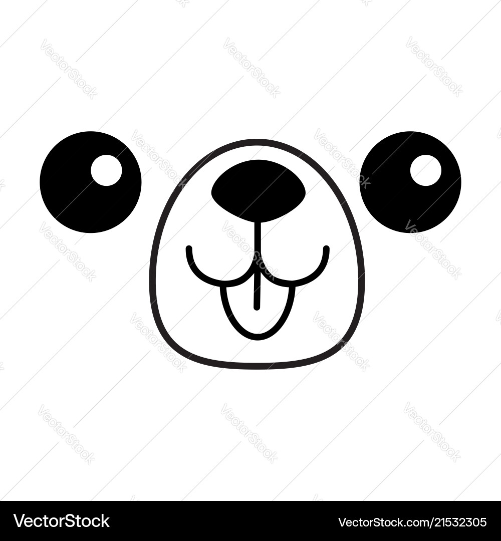 Dog happy square face head icon contour line Vector Image