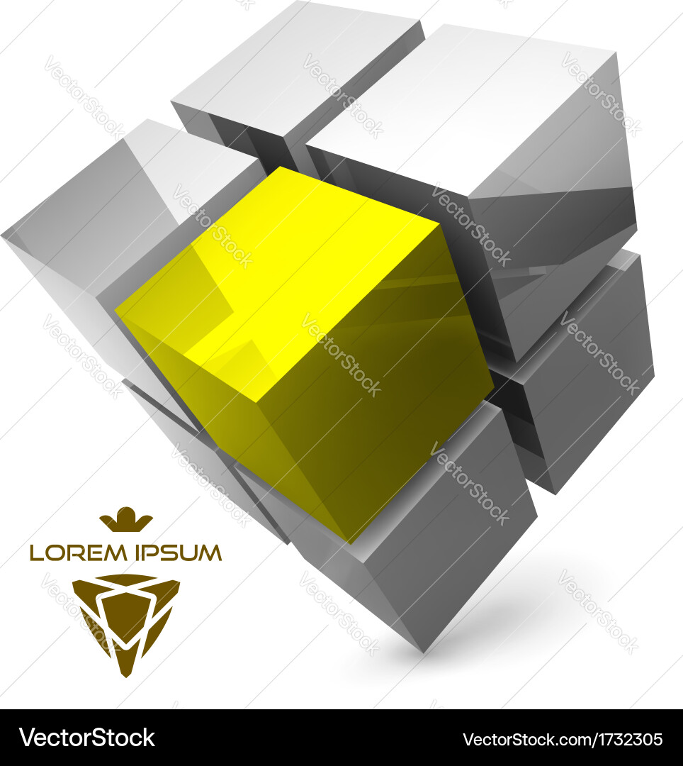 Geometric Cube Concept Royalty Free Vector Image