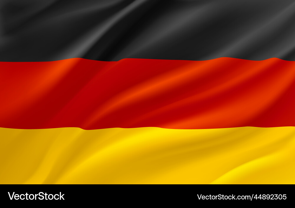 German Flag - Waving National Banner Royalty Free Vector
