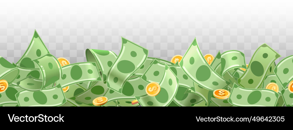 Money horizontal seamless background Royalty Free Vector