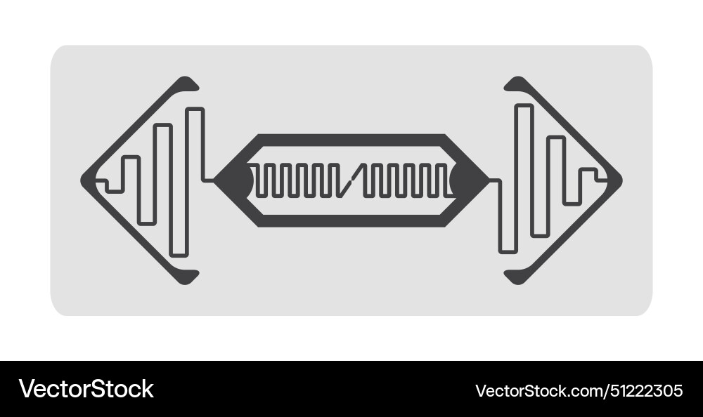 Rfid tag on adhesive film with semiconductor Vector Image