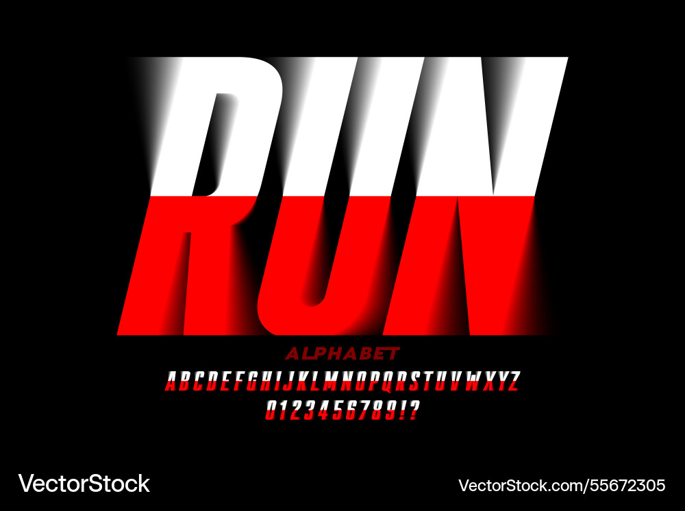 Run sport style modern font design alphabet Vector Image