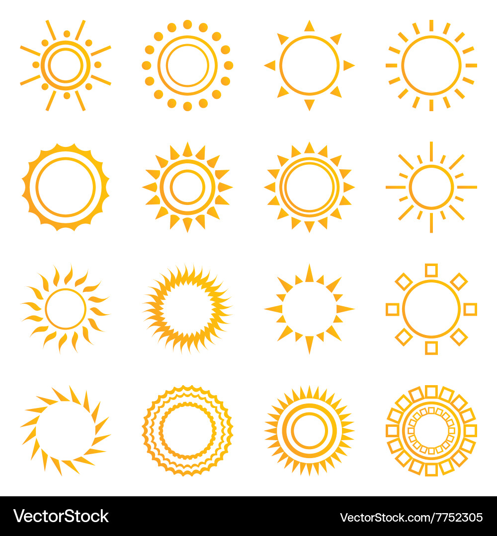 Set of vintage sunburst Royalty Free Vector Image