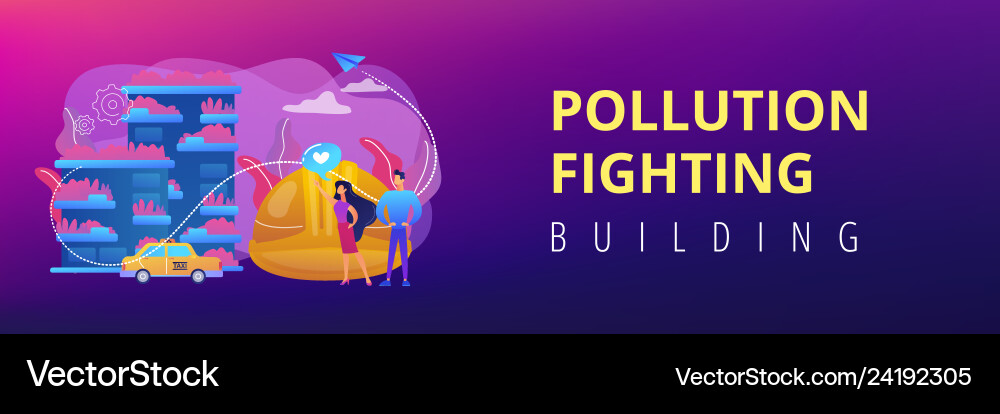 Vertical green city concept banner header Vector Image