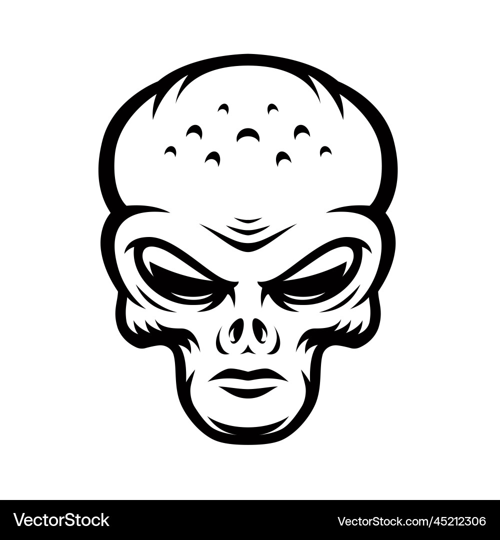 An alien head logo Royalty Free Vector Image - VectorStock