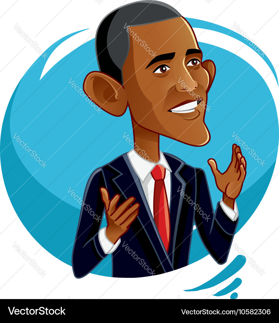 Barack obama caricature Royalty Free Vector Image