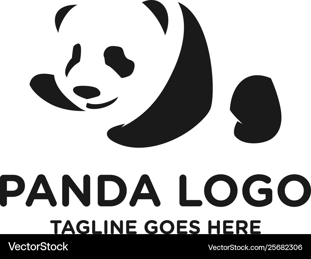 Black panda logo Royalty Free Vector Image - VectorStock
