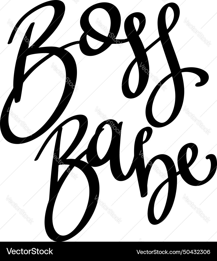 Boss babe hand lettering phrase poster Royalty Free Vector
