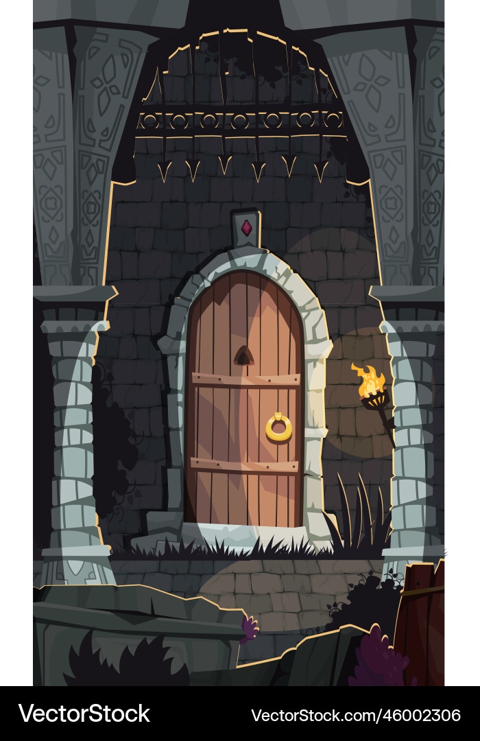 Dungeon cartoon poster Royalty Free Vector Image